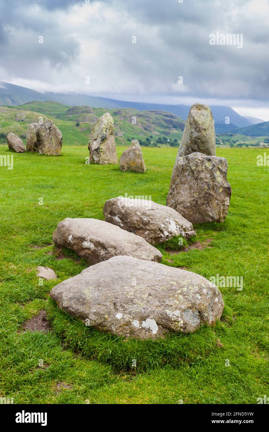 At castlerigg stone circle in the lake district hi-res stock ...