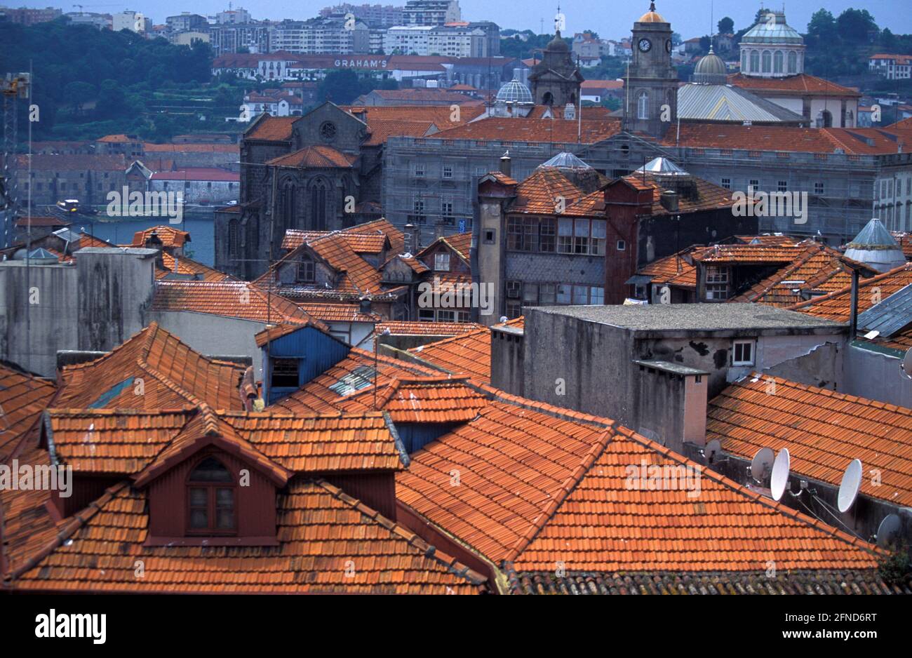 Red roof tile in Old Porto, Porto, Portugal Stock Photo - Alamy