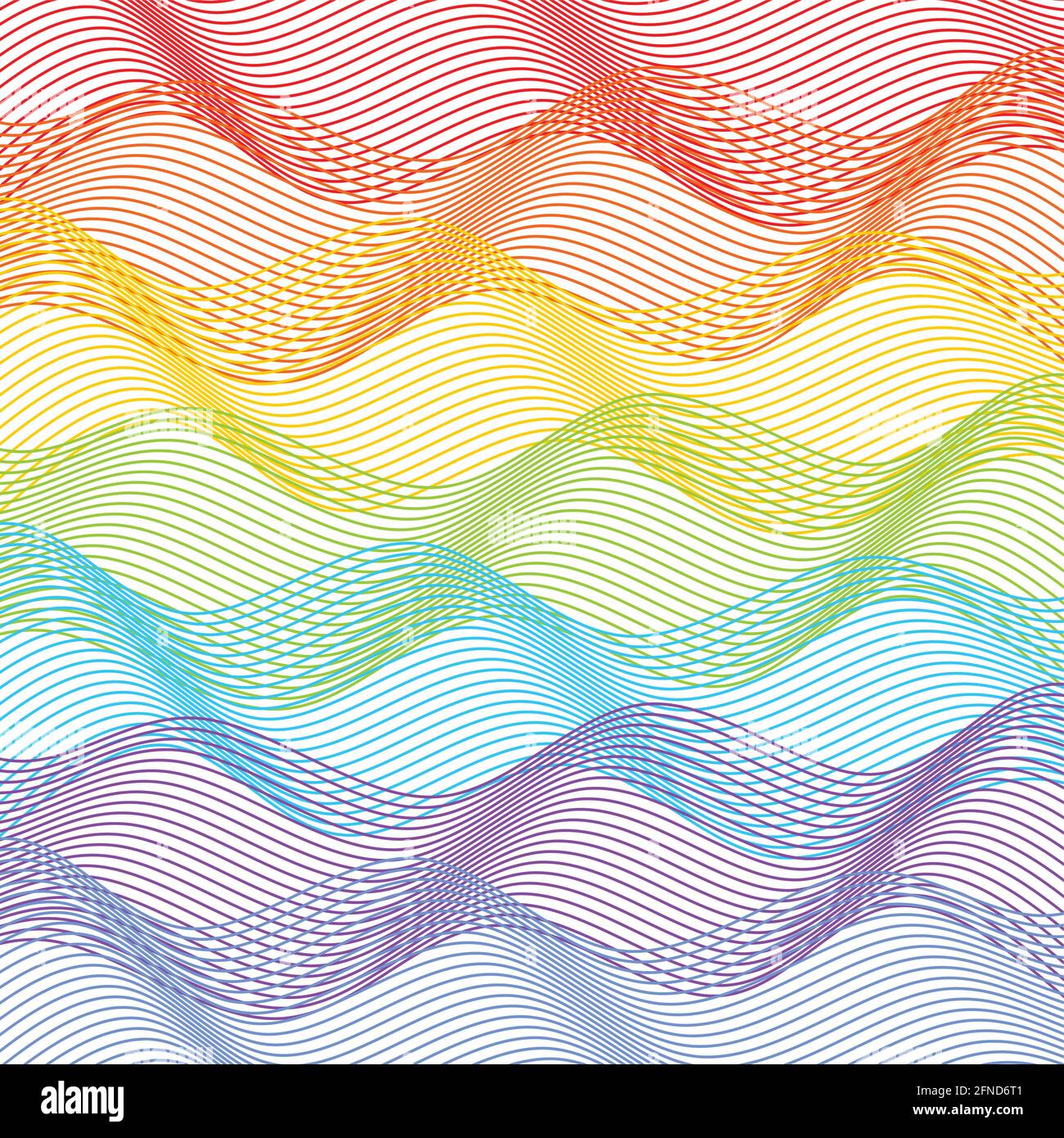 Tile with fine horizontal rainbow outline waves Stock Vector Image ...