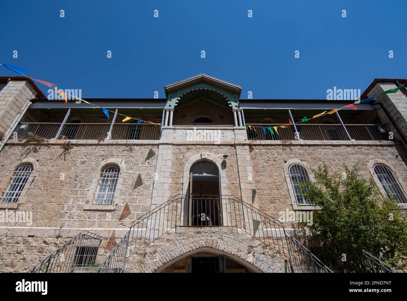 Main facade of the Hansen House cultural center in Jerusalem Stock ...