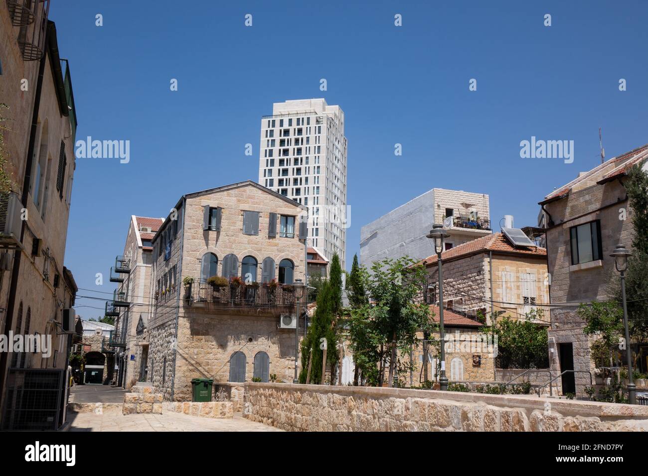 Renovated buildings at Nachlaot neighborhood in Jerusalem Stock Photo ...