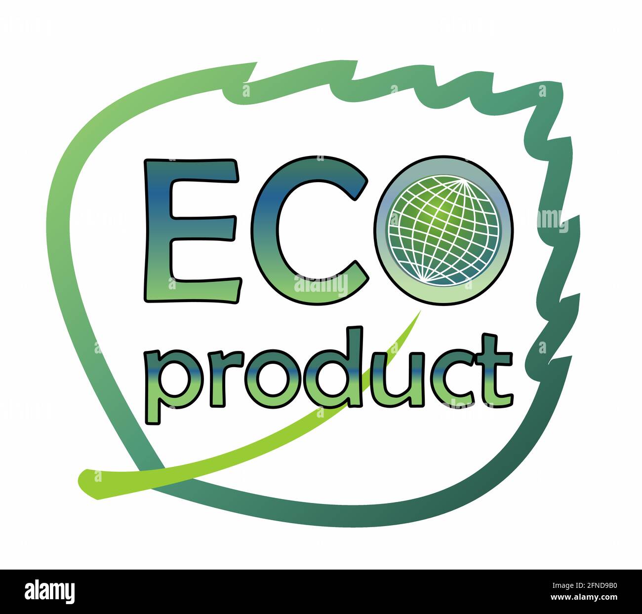 Label in the shape of a leaf for eco-friendly product with a symbol ...