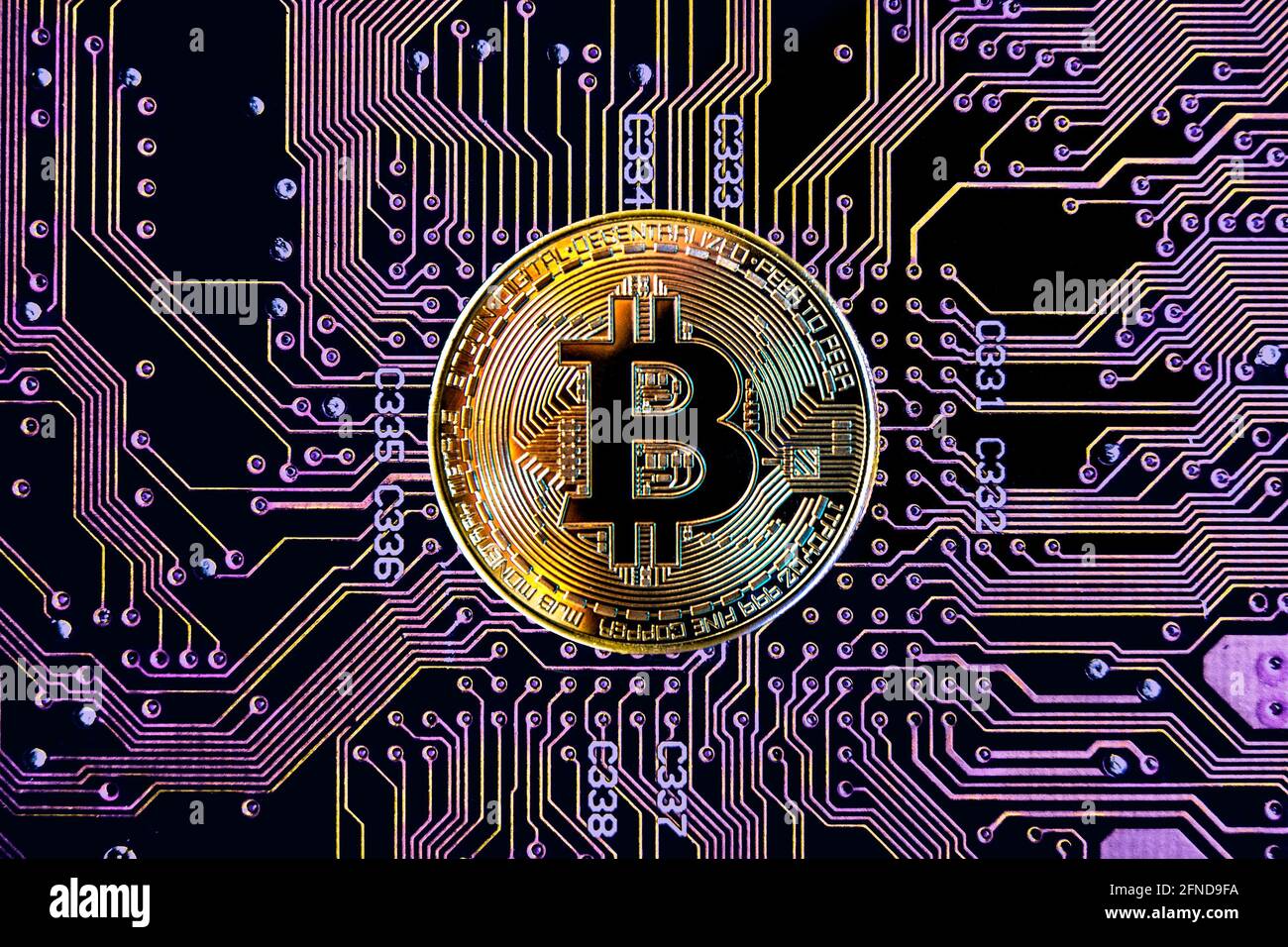 Bitcoin and circuit board hi-res stock photography and images - Alamy