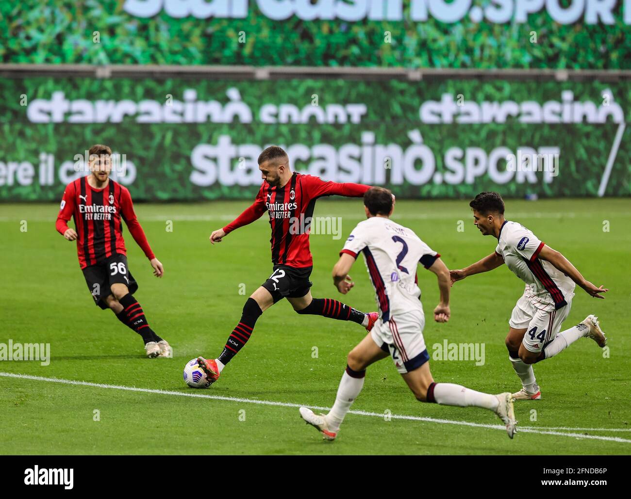Ante Rebic of AC Milan in action during the Serie A 2020/21 football ...
