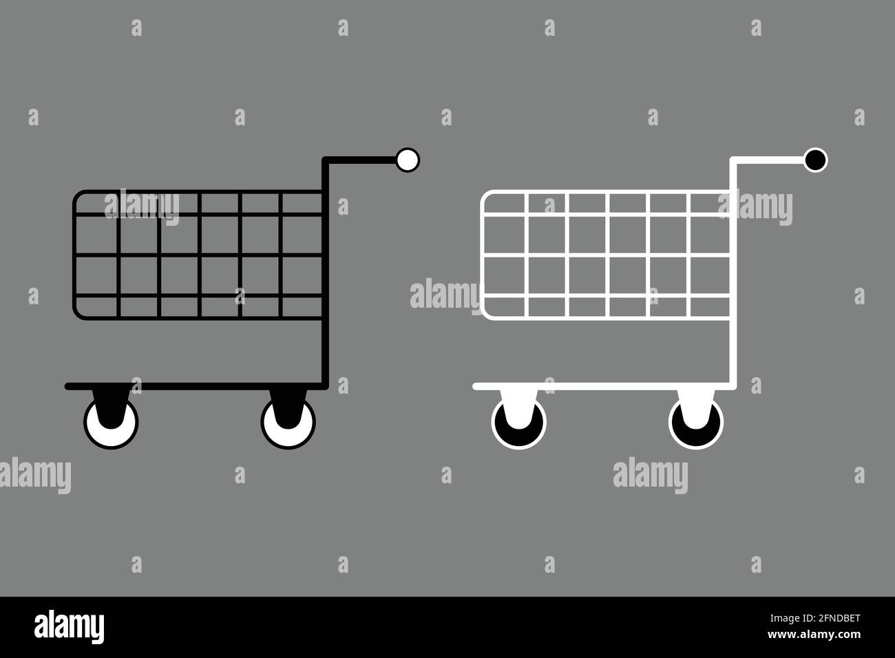 Shopping cart icon symbol black white outline Stock Vector Image & Art ...