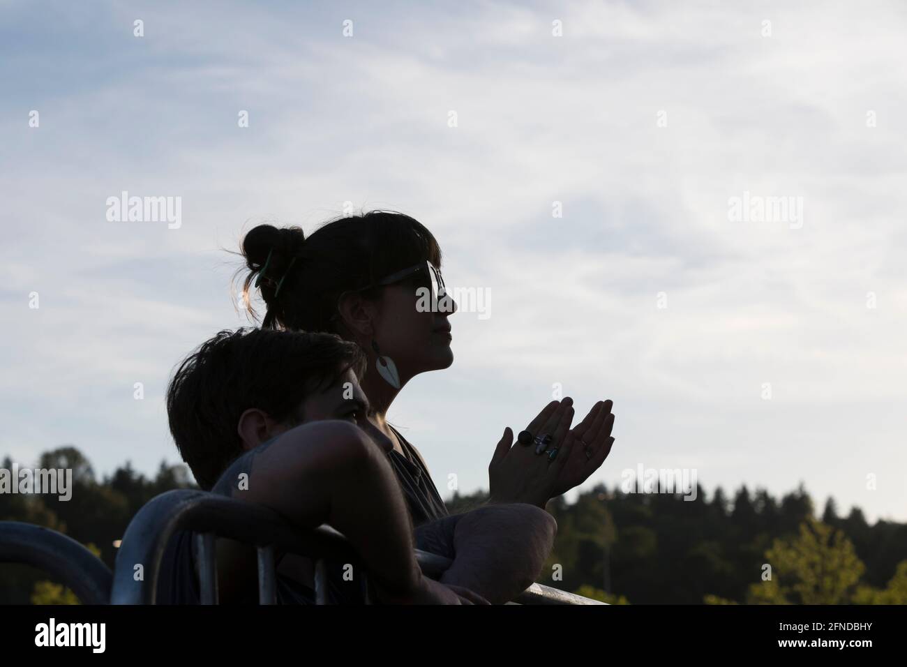 Audience members cheer for drag queen Rosé (Ross McCorkell) at Drive N ...