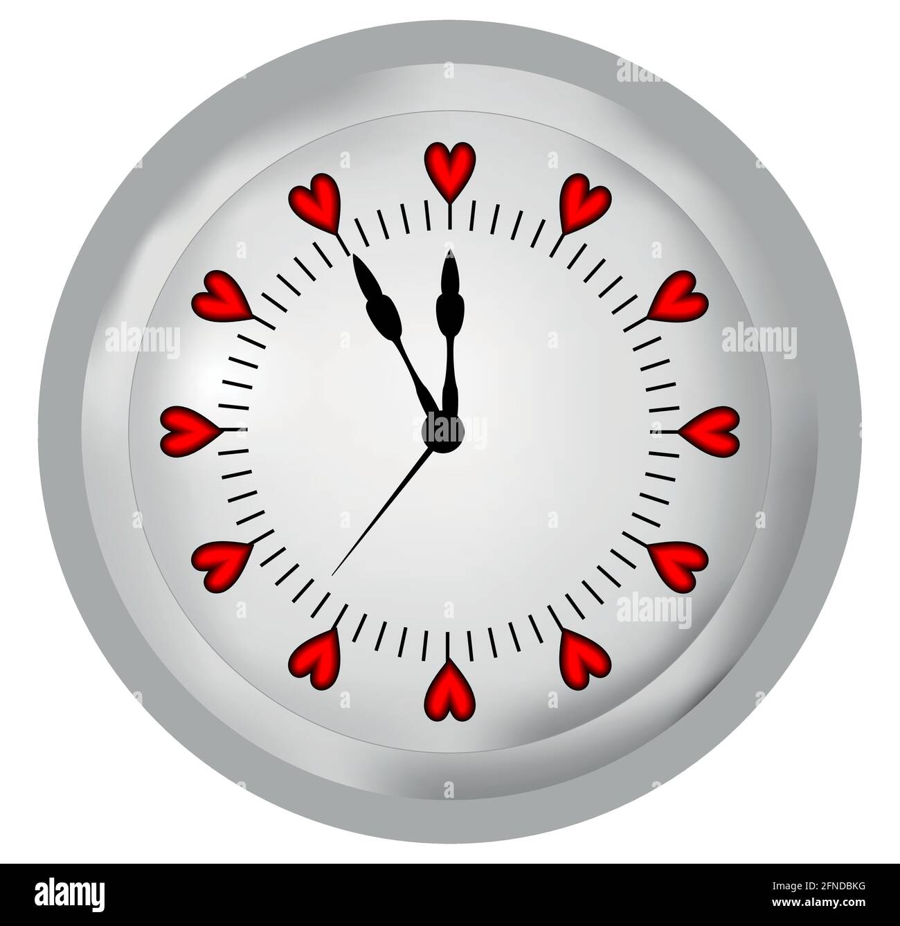 White clock with red hearts on the clock face Stock Vector Image & Art ...