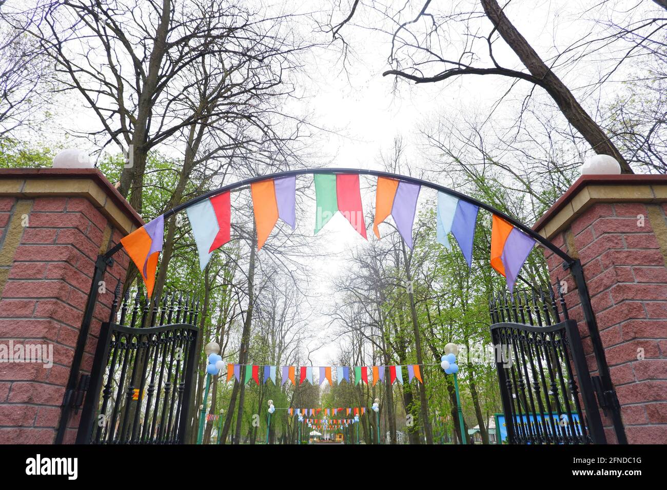 Happy birthday party background flags hi-res stock photography and ...