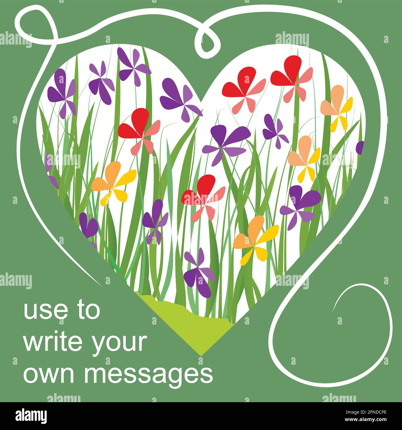 Green spring billboard with heart and colorful flowers Stock Vector ...