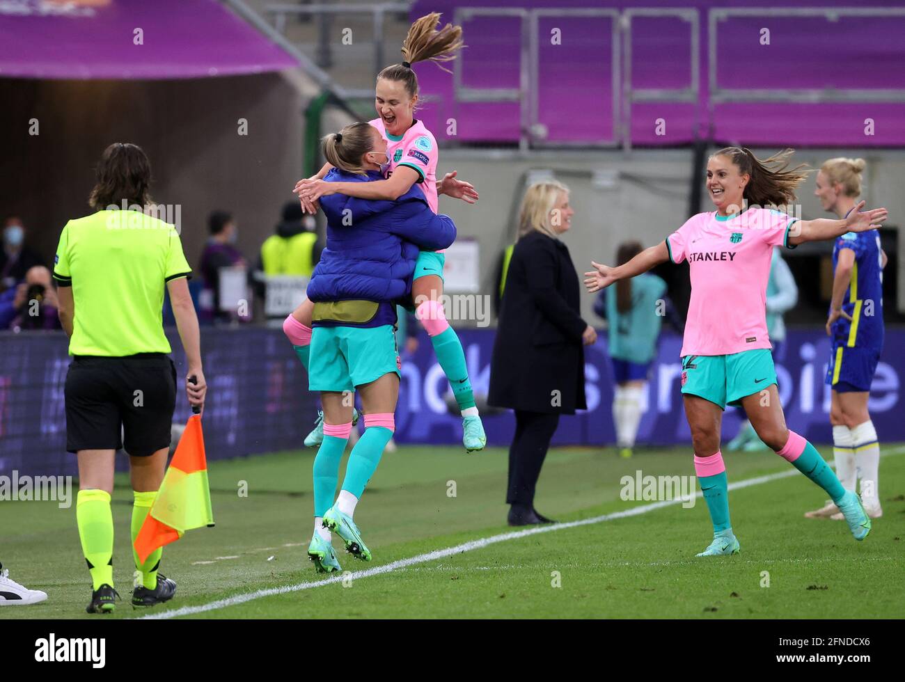 Barcelona's Caroline Graham Hansen celebrates scoring their side's ...