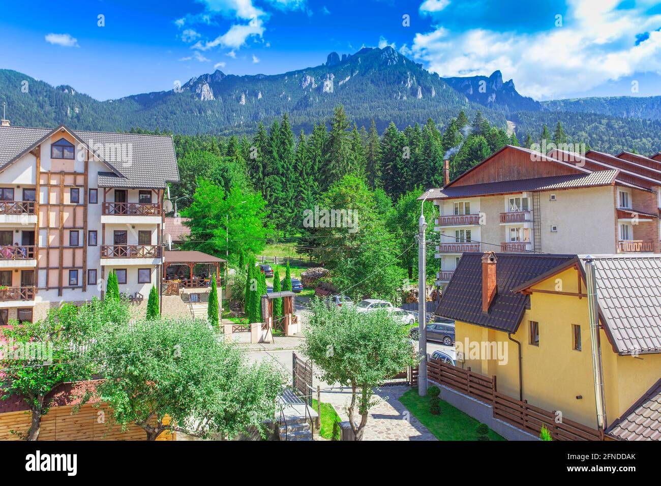 Durau resort in Ceahlau mountain, Romania. summer view Stock Photo - Alamy