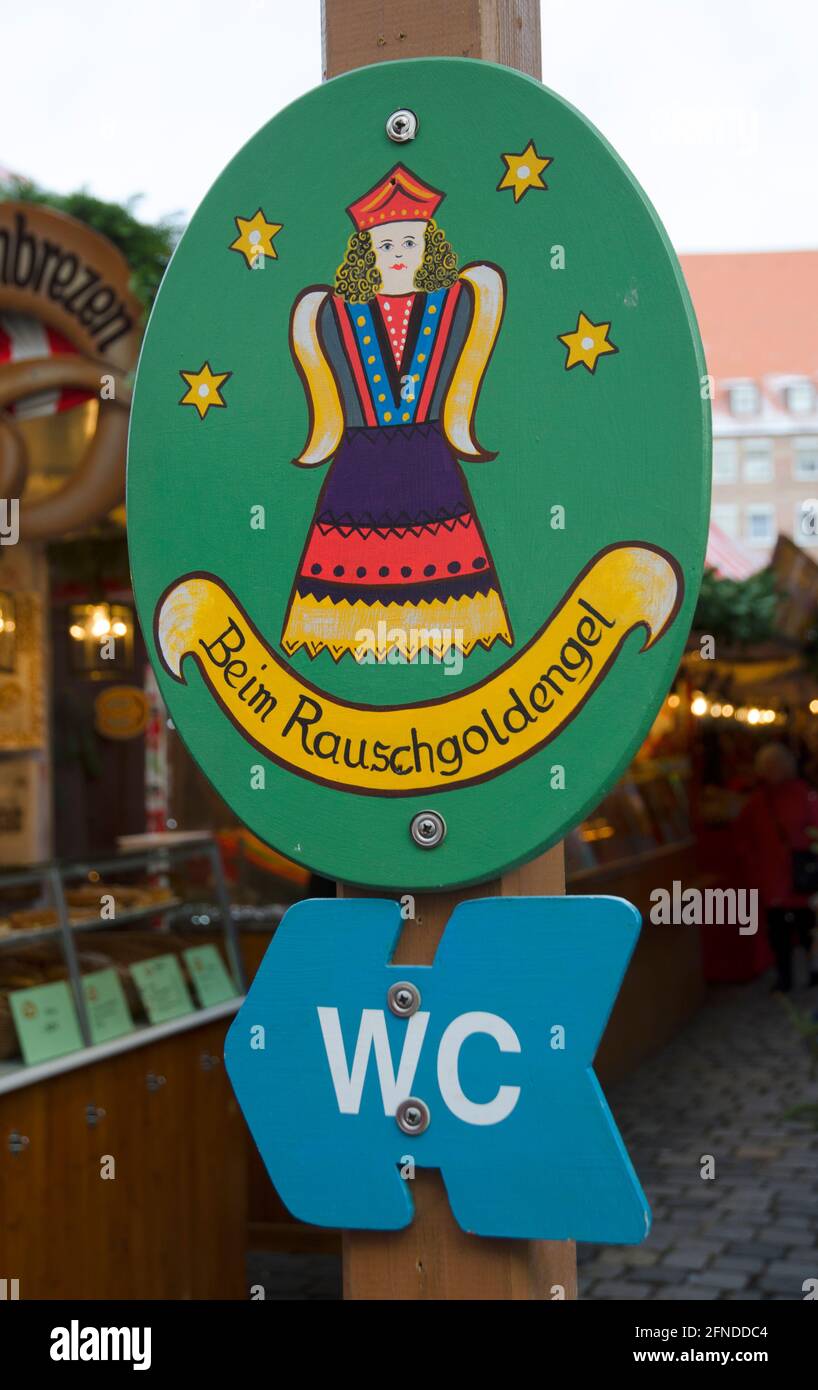 WC Sign Nuremburg Christmas Market Germany Stock Photo - Alamy