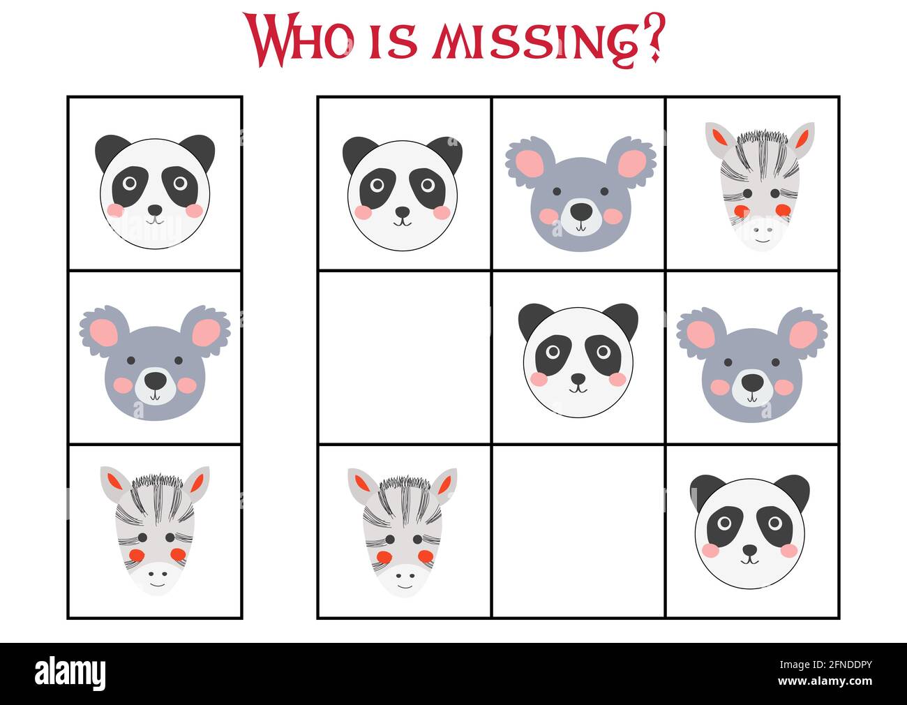 Sudoku game for children with pictures. Kids activity sheet. cute ...