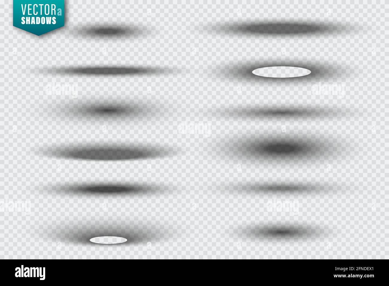 Vector shadows collection on transparent background. Realistic shadow ...