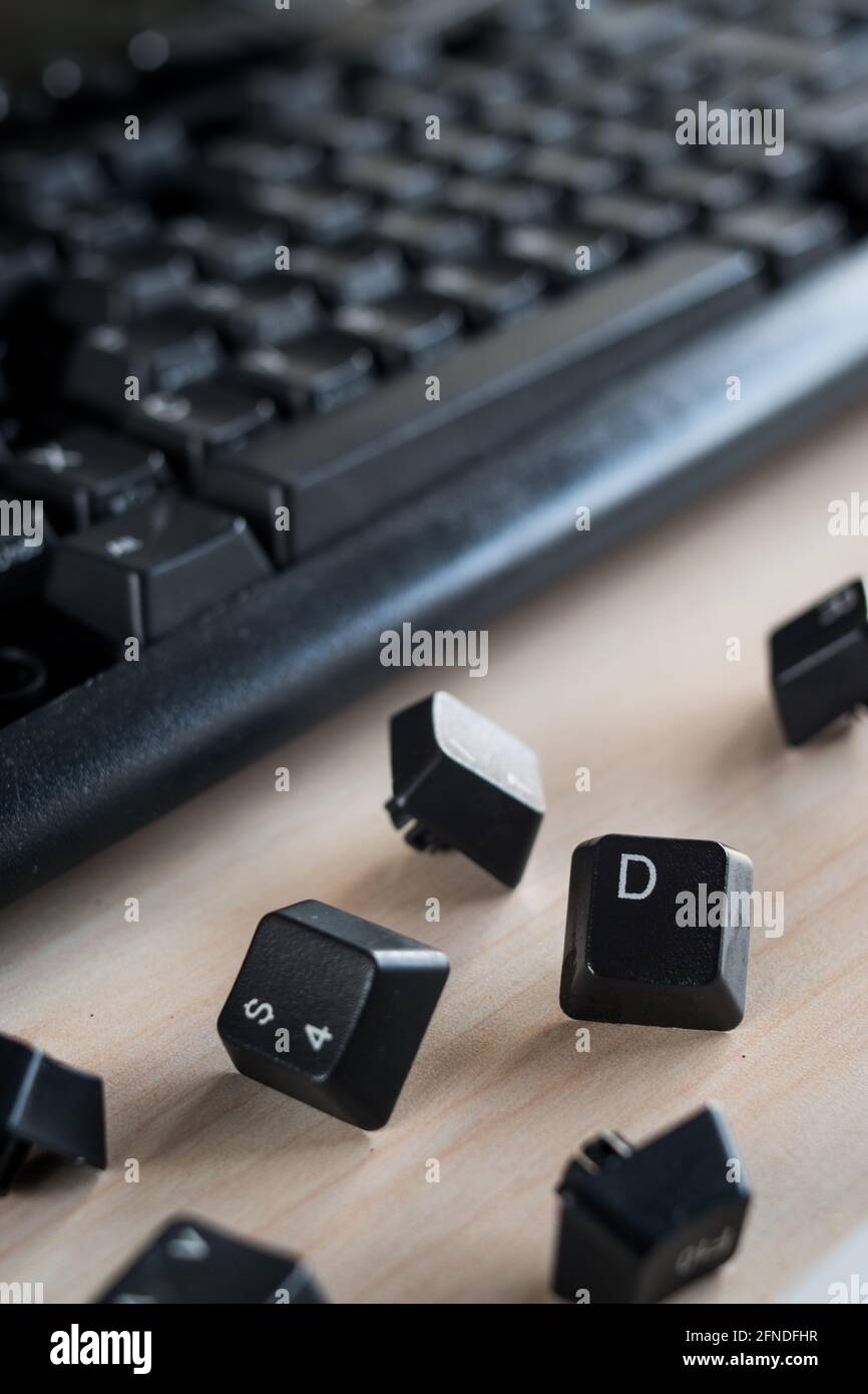 The computer keys next to the keyboard Stock Photo - Alamy