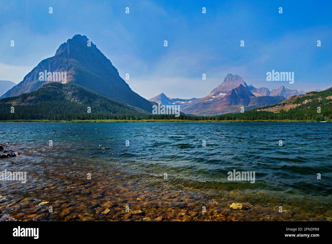 Swiftcurrent Lake and Mount Grinnell, Glacier National Park, Montana ...