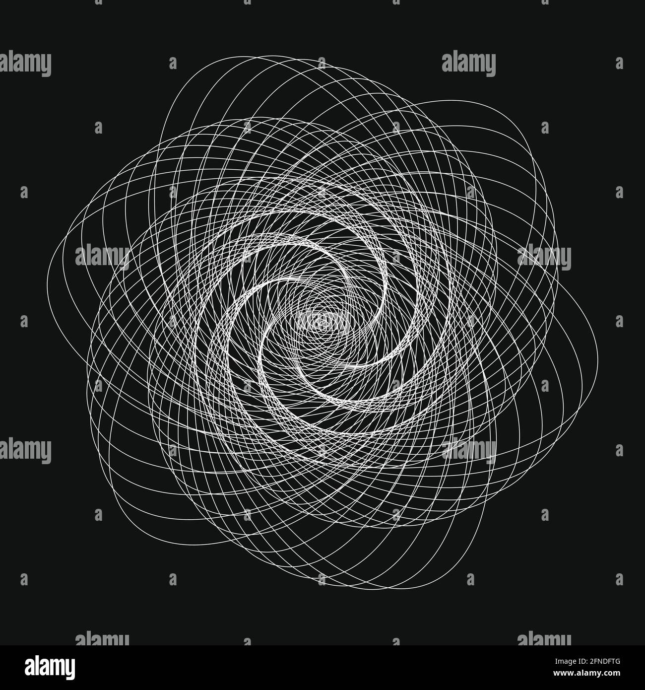 Many oval strokes that makes round twisted shape. Pattern from Ellipses ...