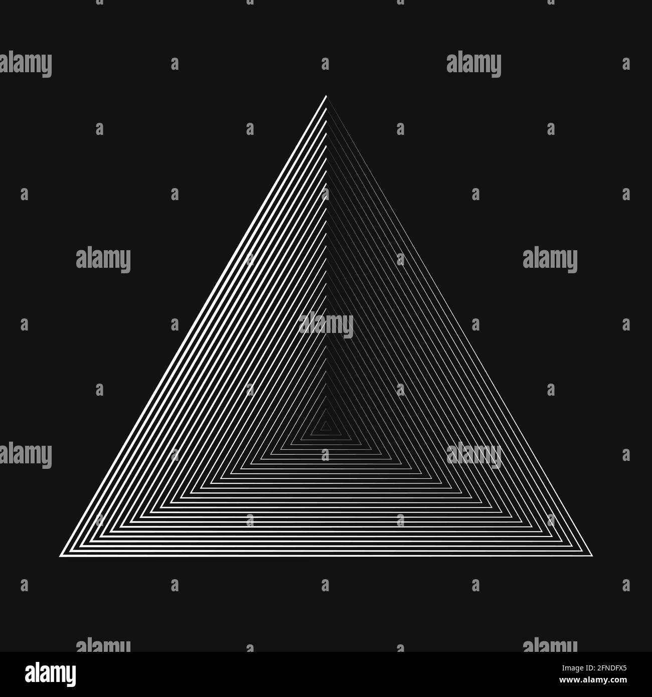 Abstract linear triangle. Optical illusion halftone geometric shape ...