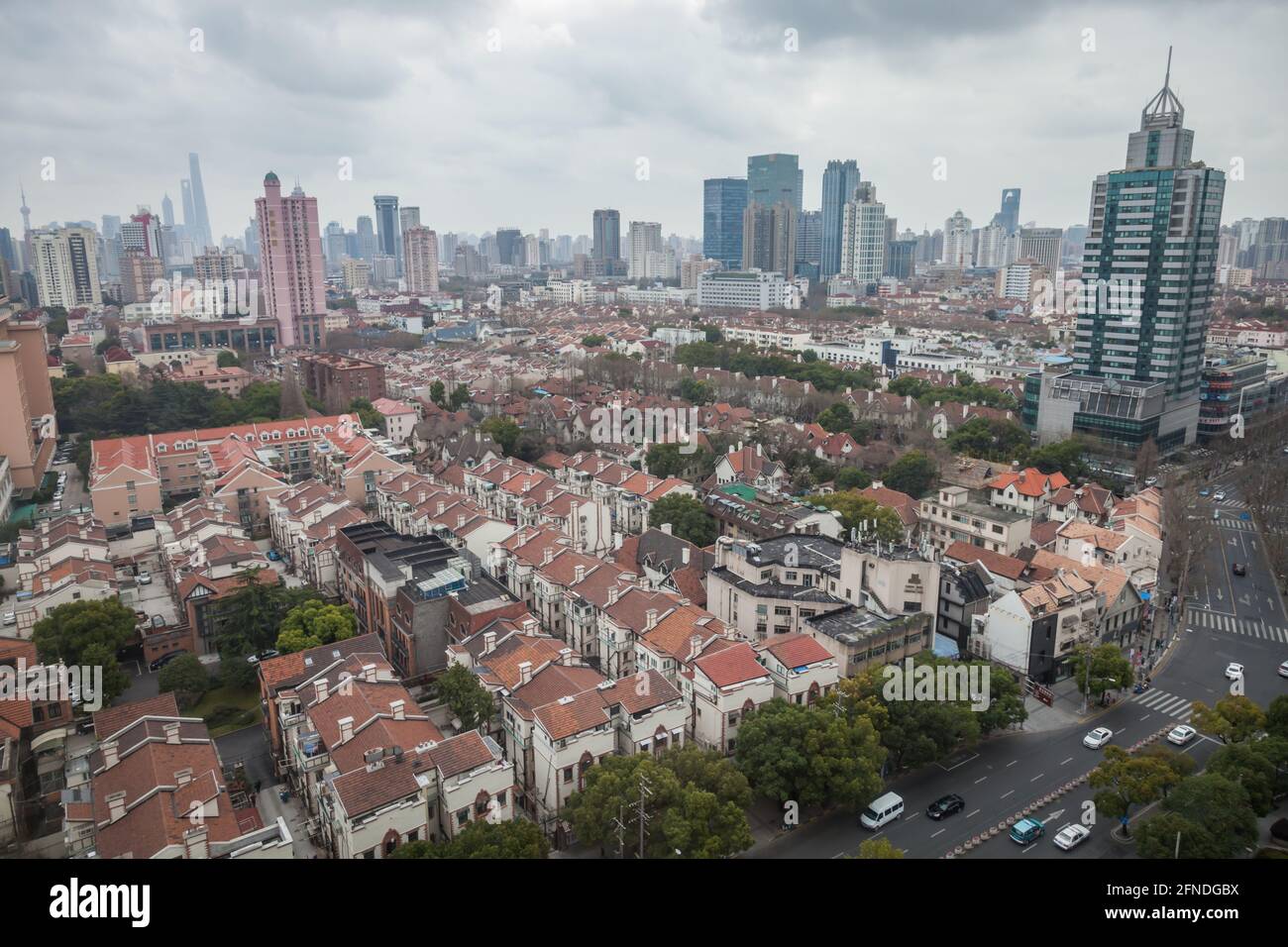 View of the French Quarter and downtown Shanghai Stock Photo - Alamy