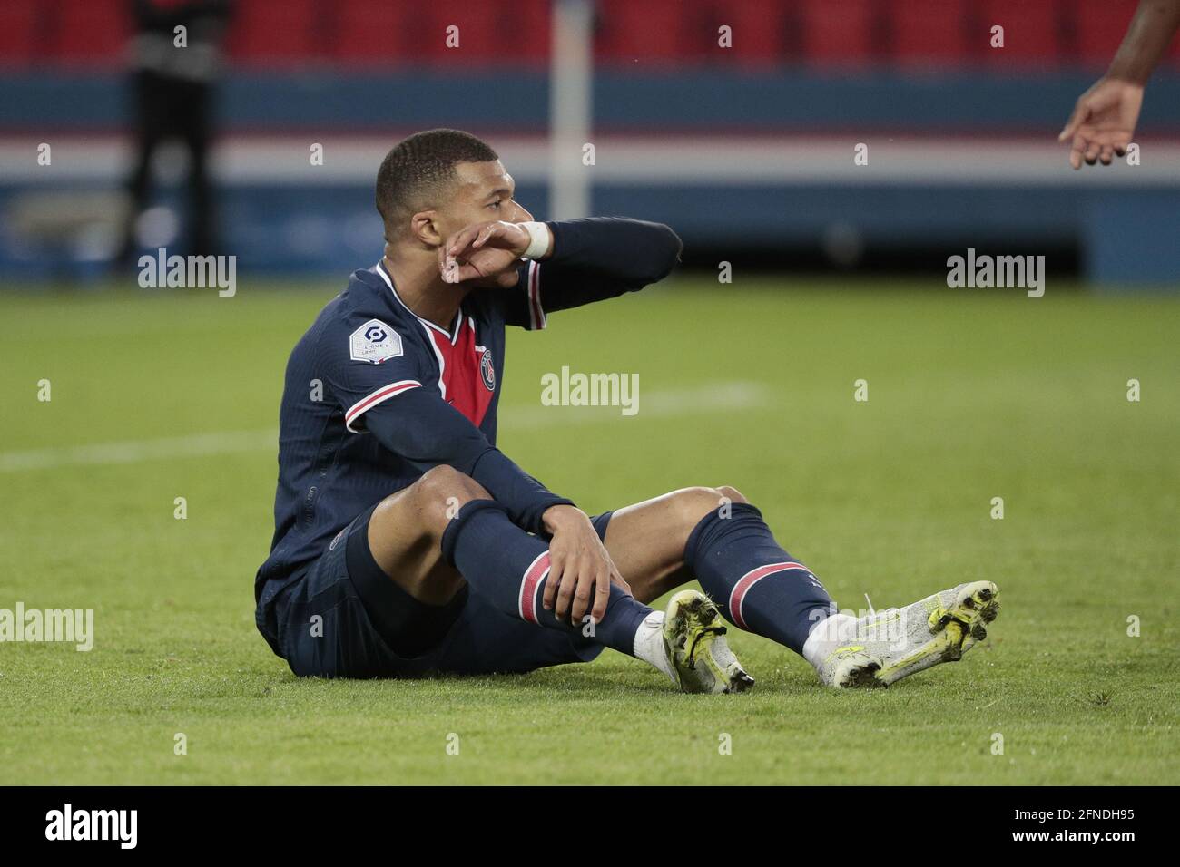 Kylian Mbappe (PSG) on the floor, disappointed during the French ...