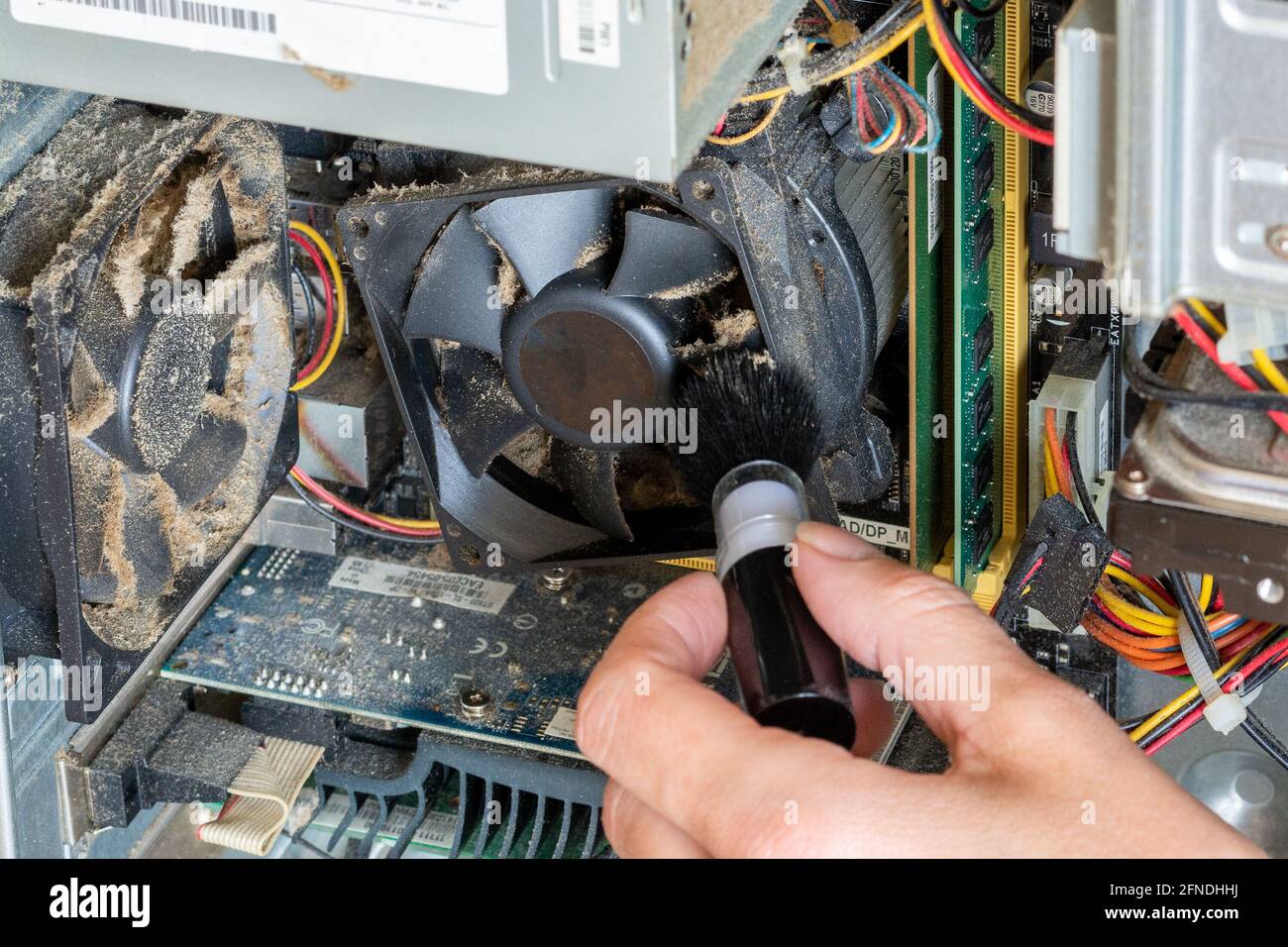 Interior cleaning of a desktop computer Stock Photo - Alamy