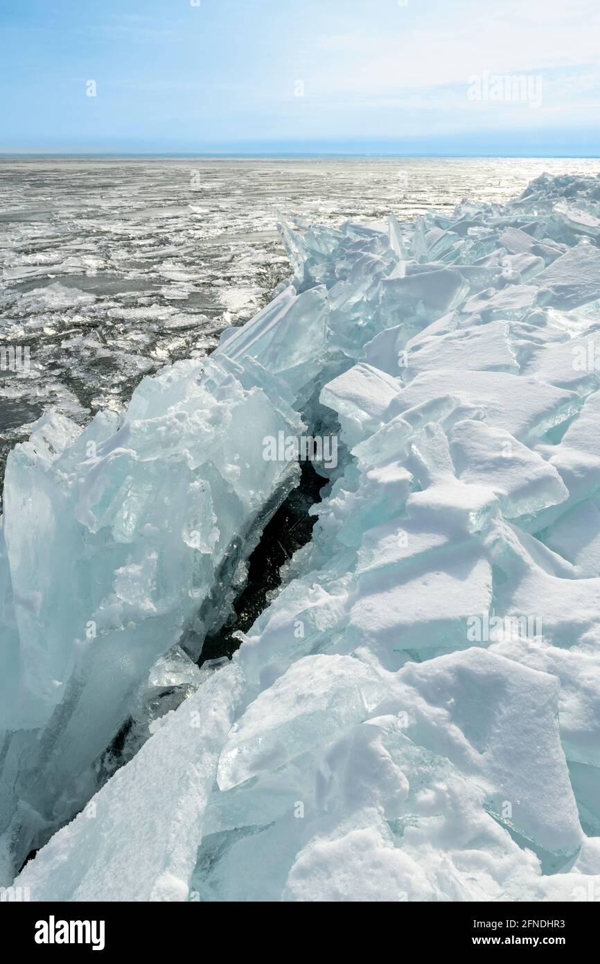 Ice piled along Lake Superior, near Duluth, MN, USA, by Dominique Braud ...
