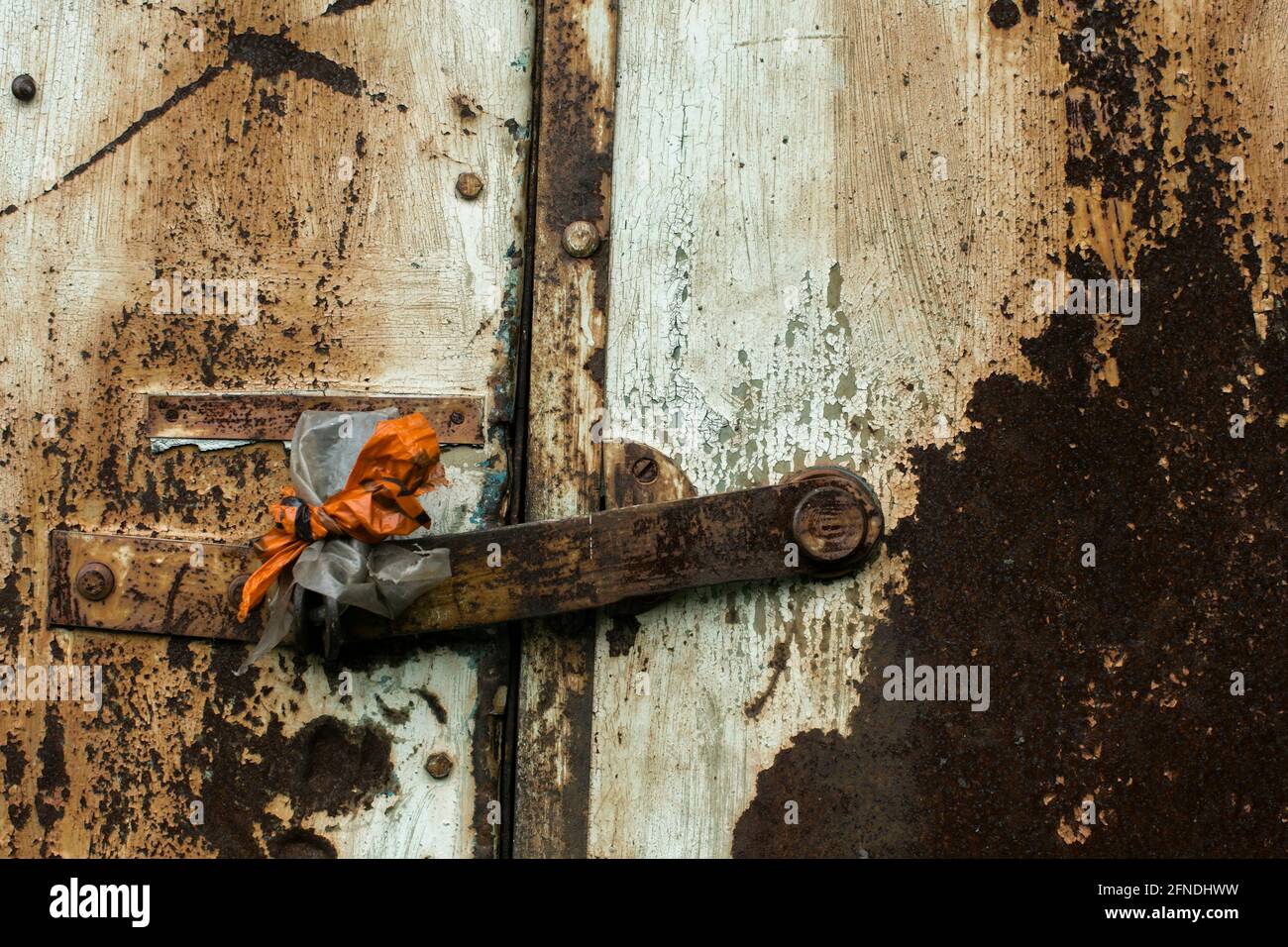 Texture old rusty metal wall and door with peeling paint Stock Photo ...