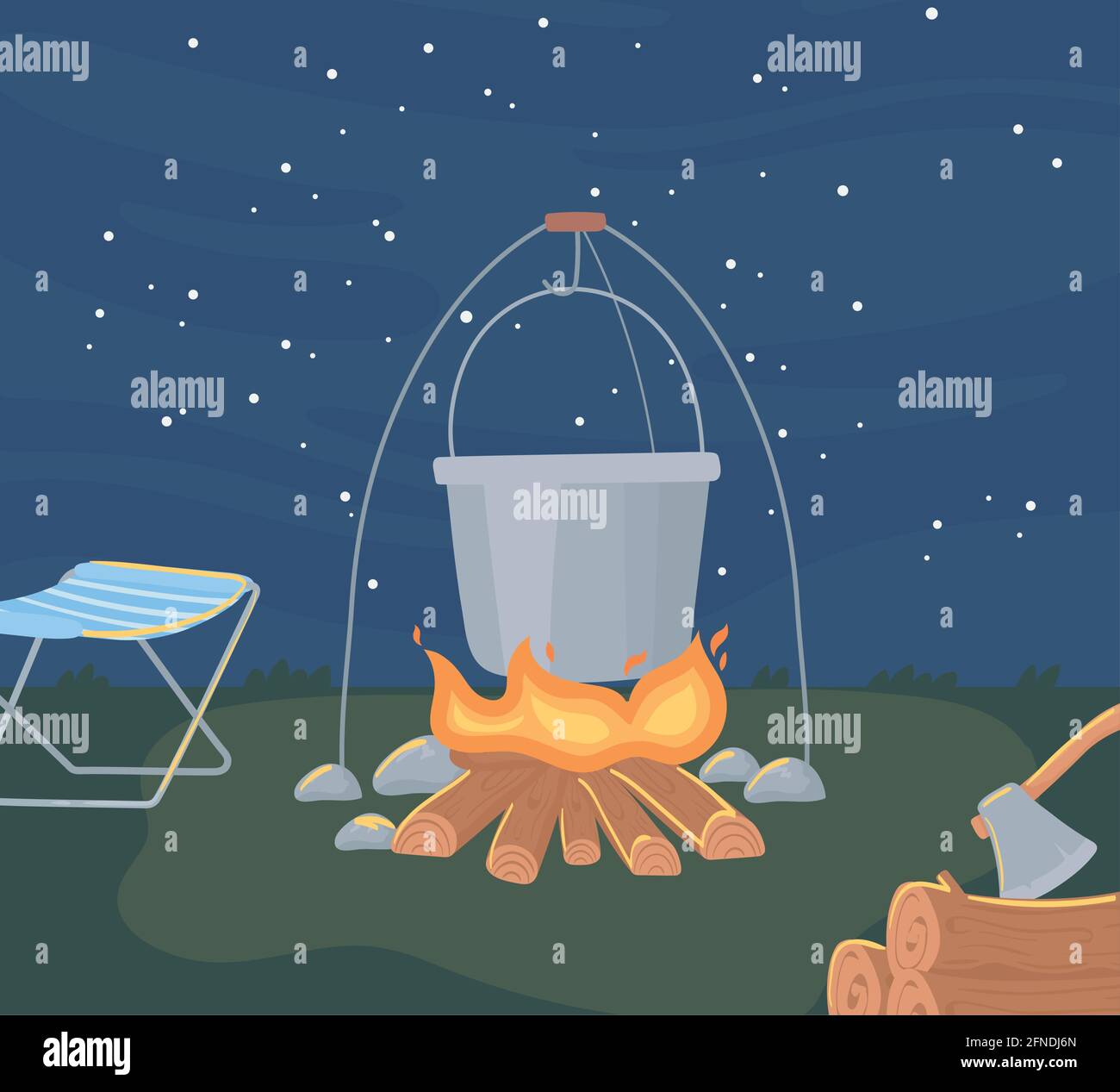 camping night scene Stock Vector Image & Art - Alamy