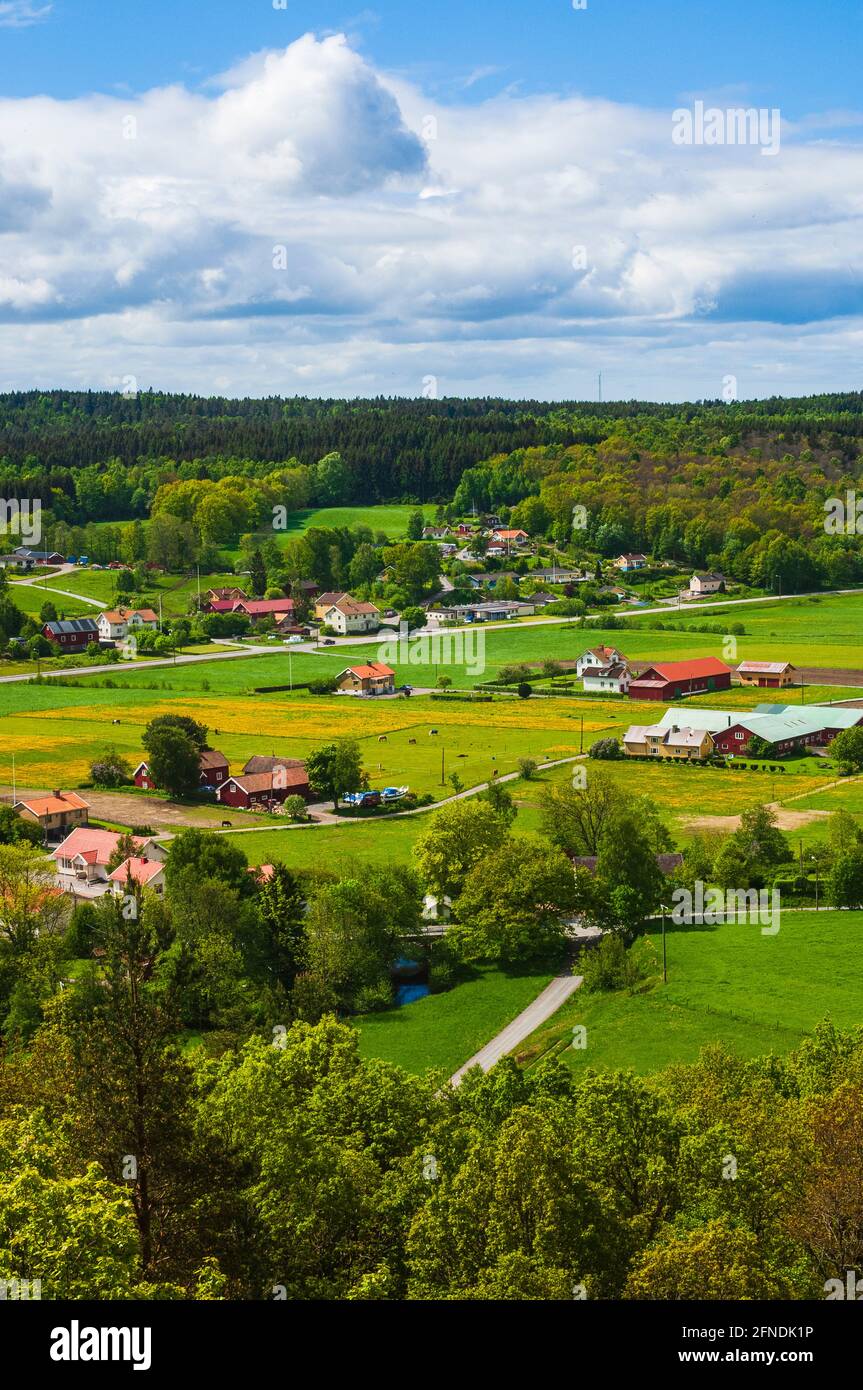 Farms and buildings on countryside Stock Photo - Alamy