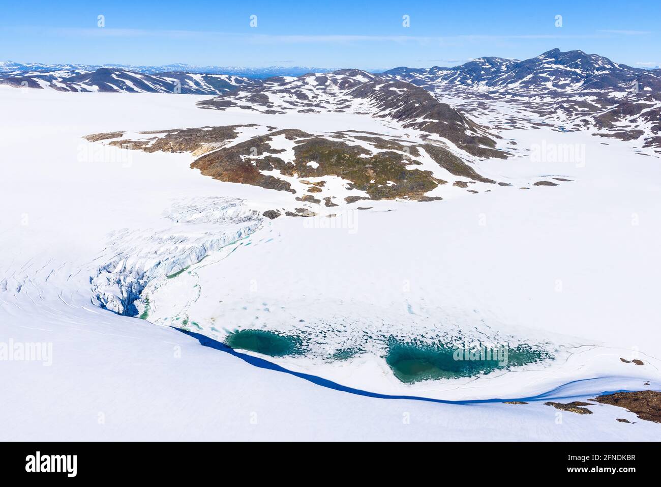 Aerial view of glaciers in mountain scenery Stock Photo - Alamy