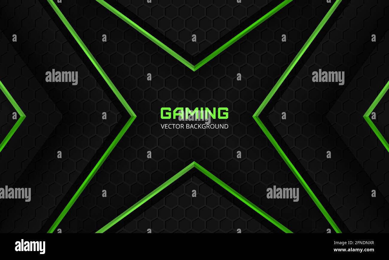 Dark abstract gaming background with hexagon carbon fiber grid and ...