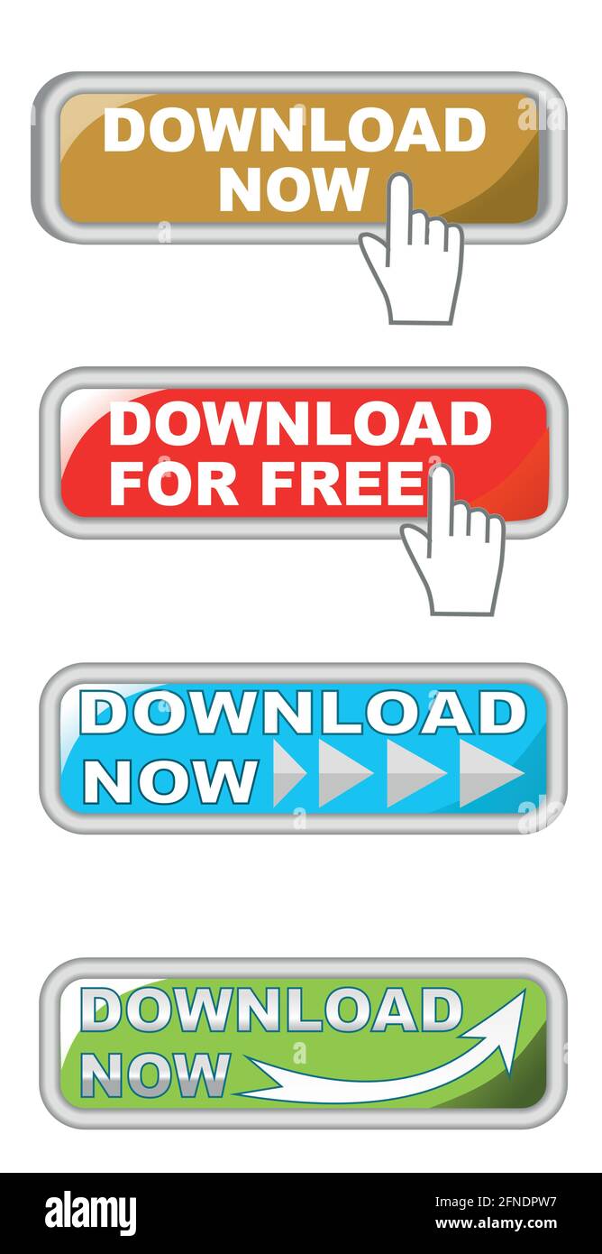 Set of web buttons for download in four color variants Stock Vector ...