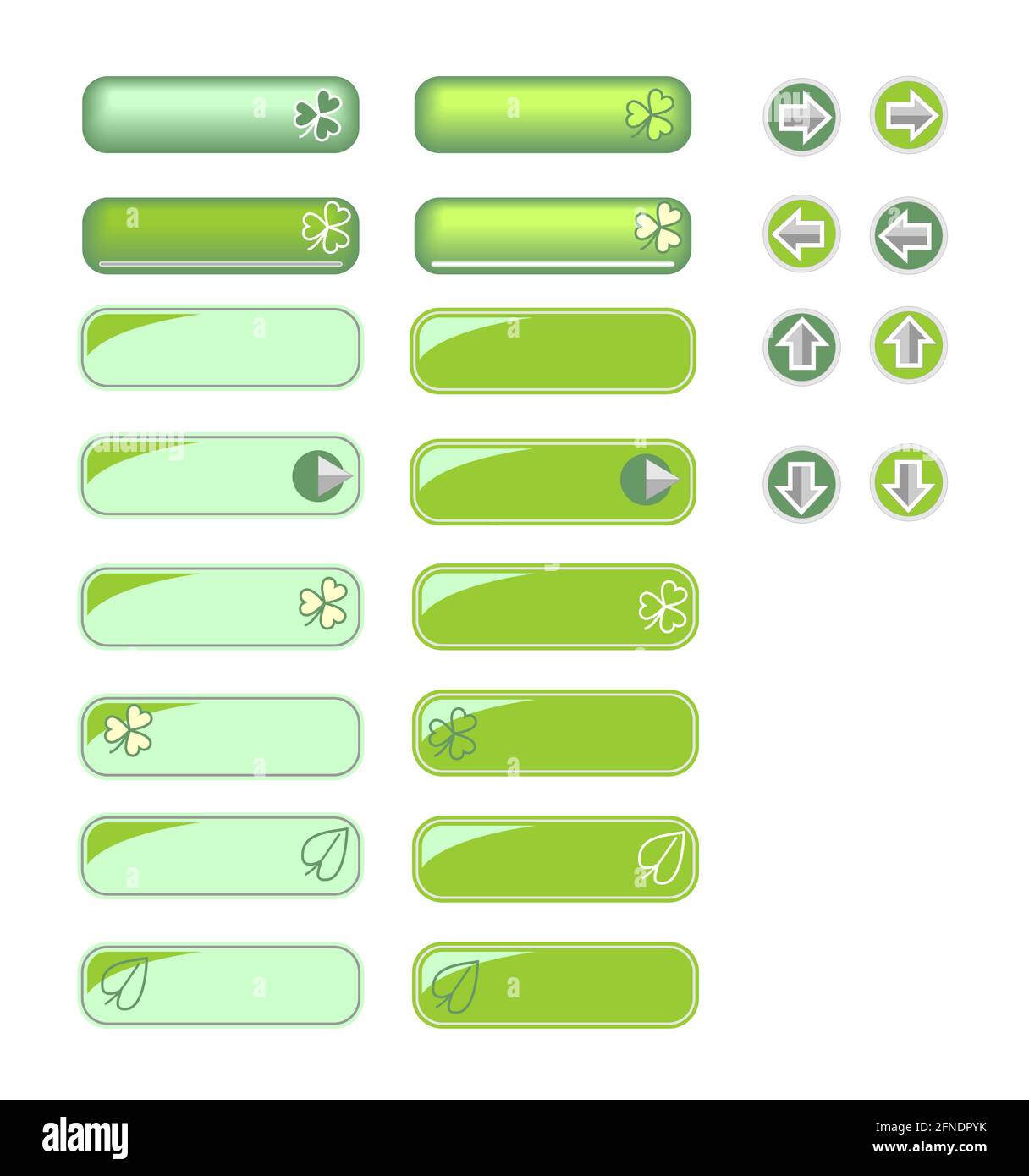Set of rounded buttons for web design in green design Stock Vector ...