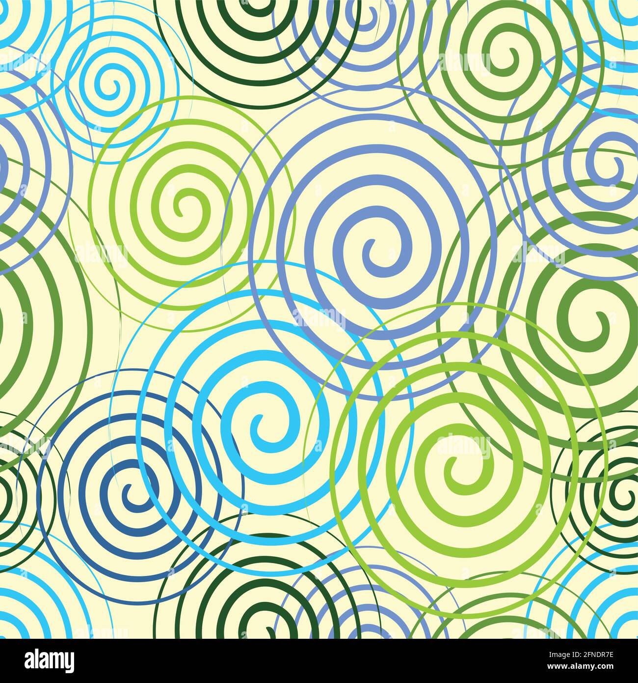Seamless abstract background with swirls in green and blue on light ...