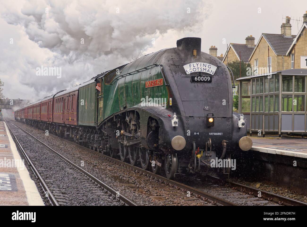 60009 union of south africa with flying scotsman headboard Stock Photo ...