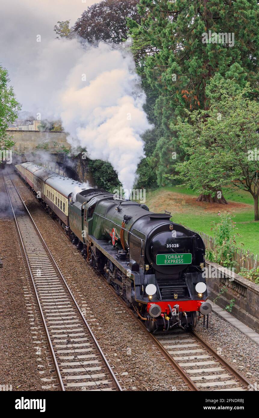 Steam train heads through the iconic Sydney gardens bath Stock Photo ...