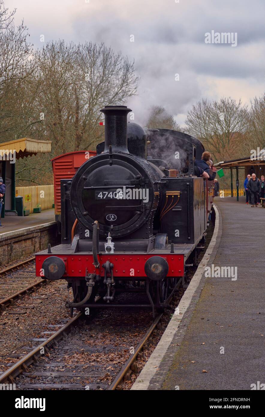 visiting steam train at somerset and dorset railway heritage trust Stock Photo - Alamy