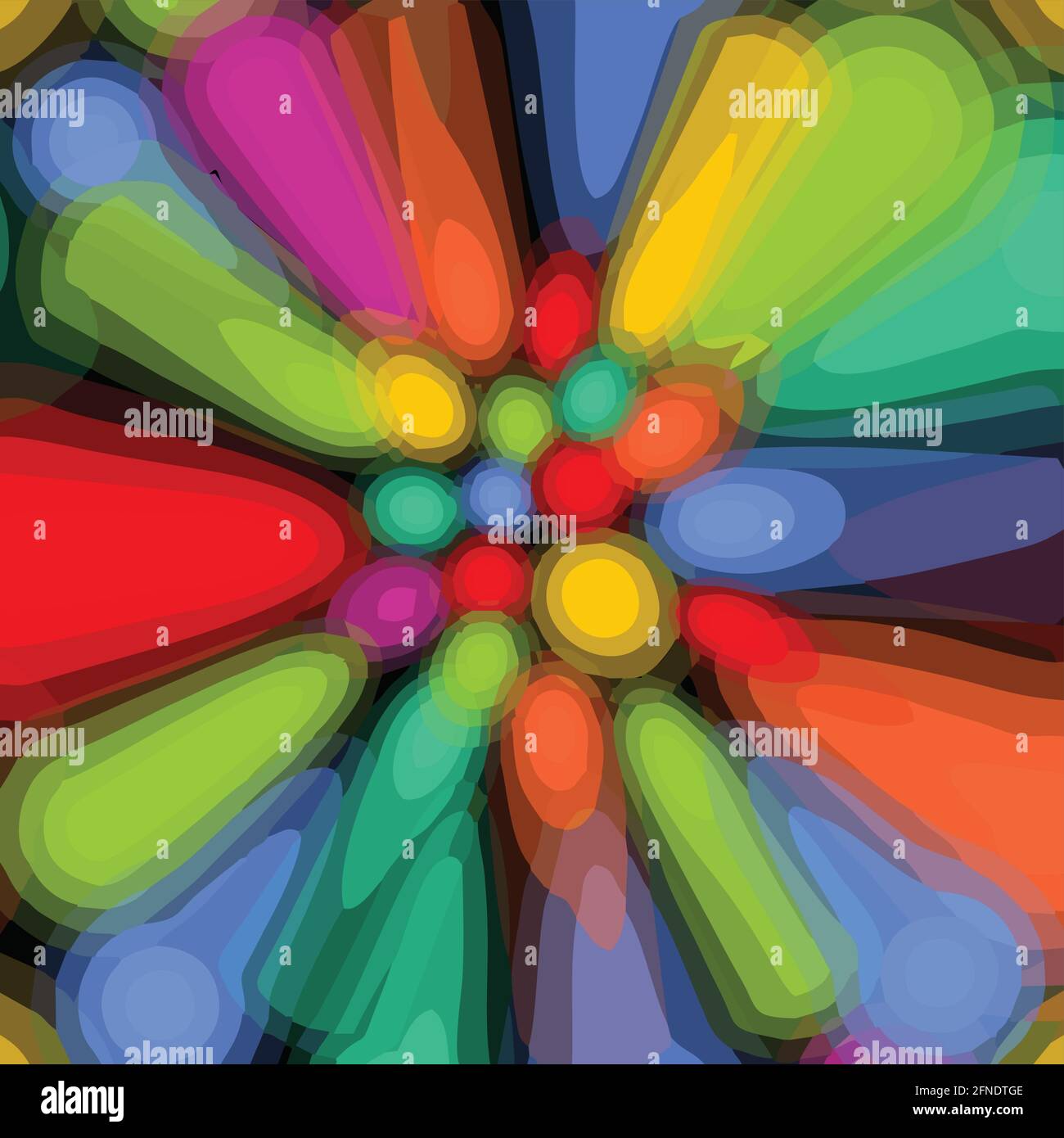 Psychedelic tile with colorful messy elements in vivid colors. Modern ...