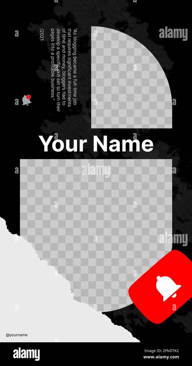Vertical Ragged Banner with Nickname Spot. Template for Personal Blog ...
