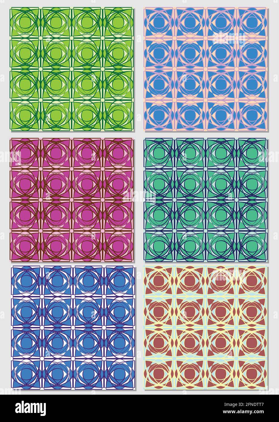Collection of abstract patterns in various color combinations.Seamless ...