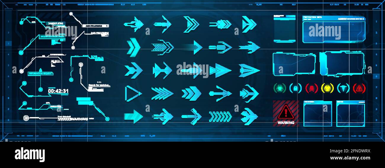 Futuristic User Elements set. HUD callouts titles, Arrows and frame ...
