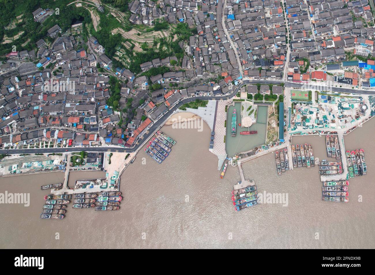 ZHOUSHAN, CHINA - MAY 16, 2021 - An aerial view of Ant Island in ...