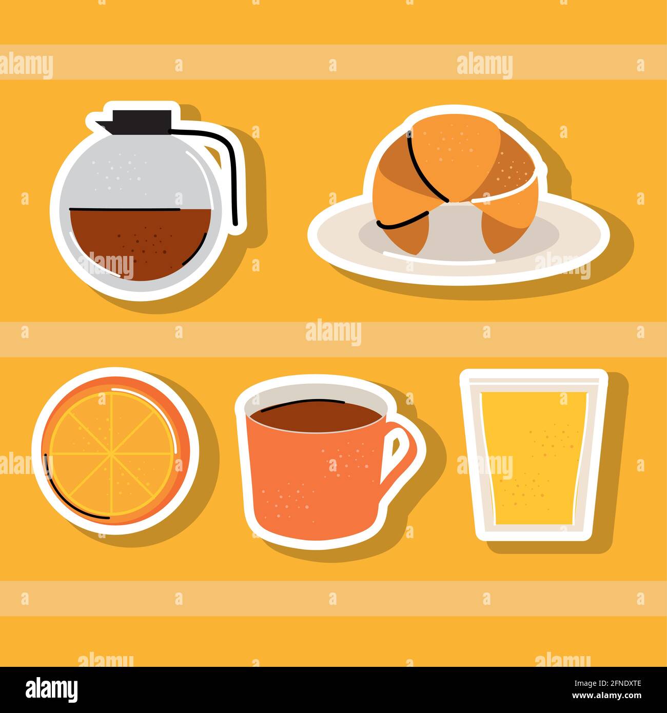 breakfast sticker set Stock Vector Image & Art - Alamy