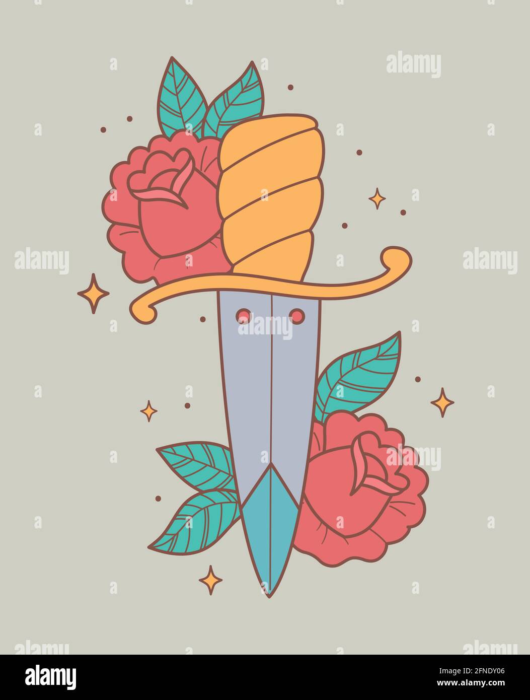 Sword and flowers Stock Vector Images - Alamy