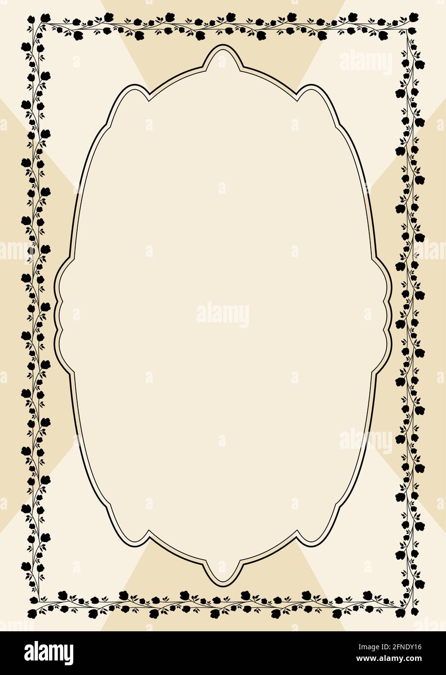 Vector announcement template in vintage victorian style. Beige old ...