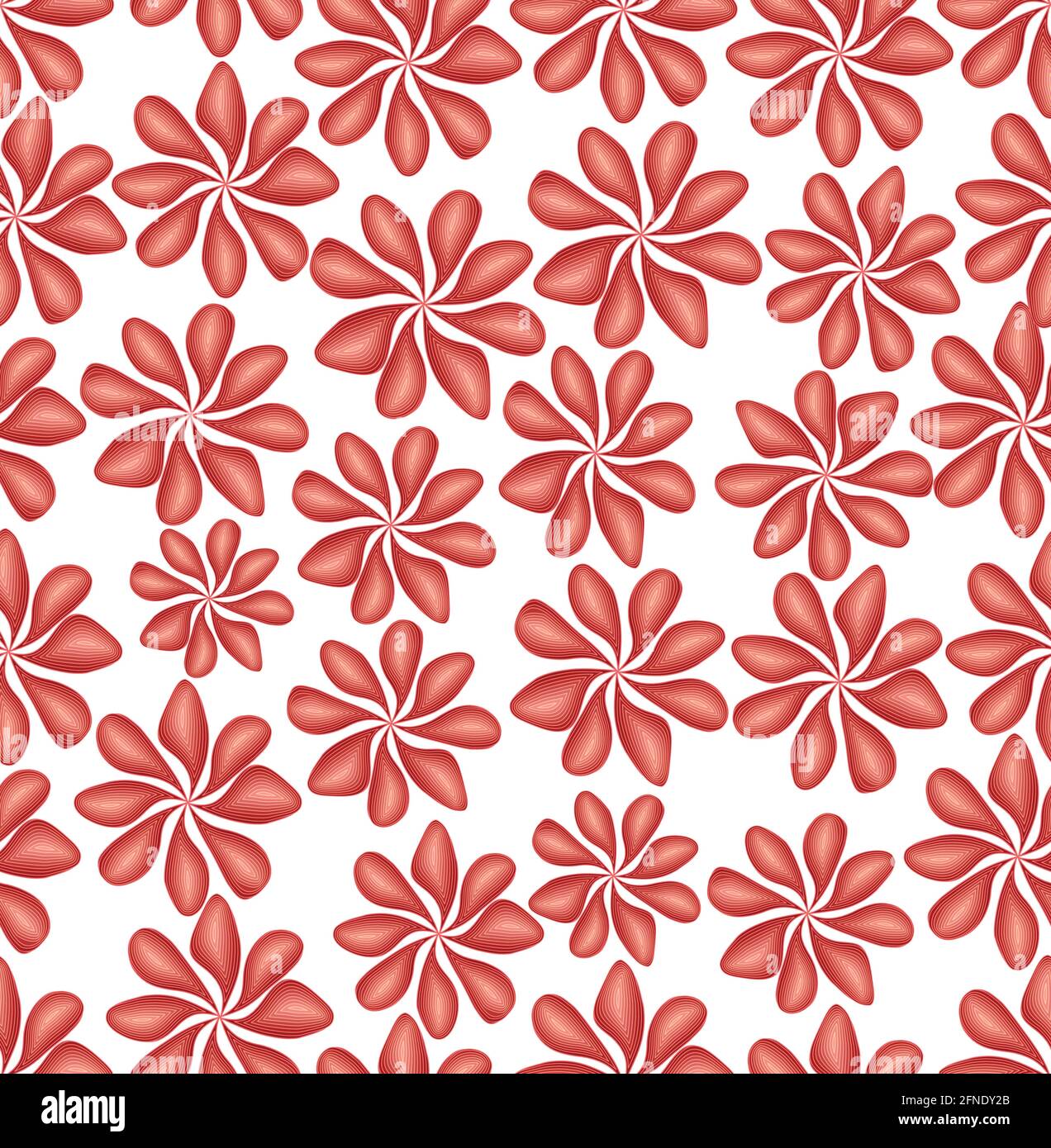Classic red flower patterns on white background. Seamless abstract ...