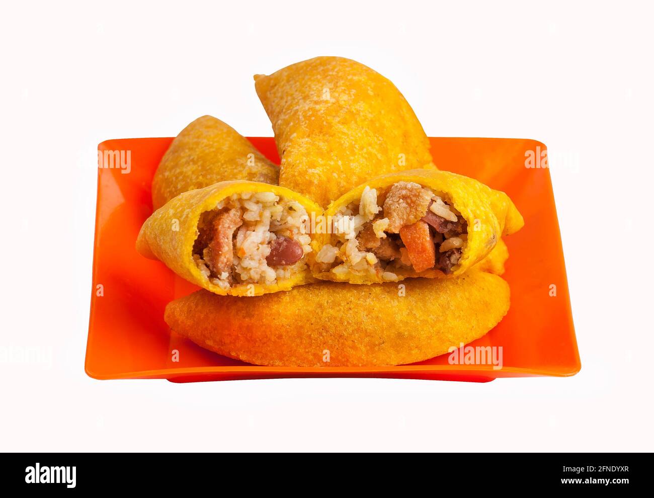 Fried empanadas, typical Colombian food - Text space Stock Photo - Alamy