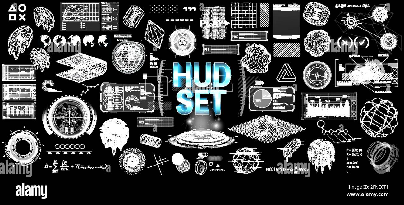 Futuristic Graphic HUD elements set. Scifi elements for UI, GUI, Web ...