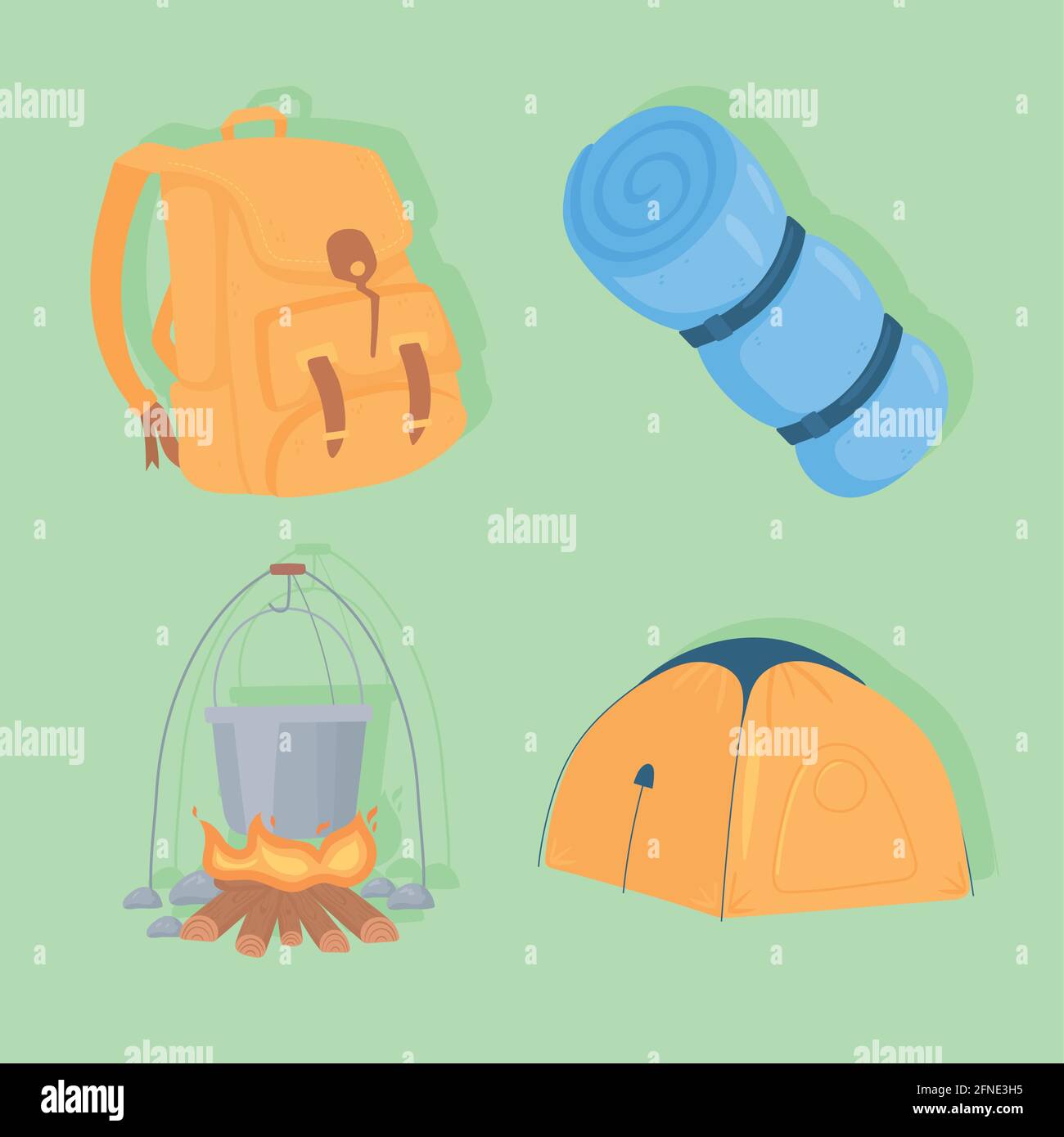camping cartoon set Stock Vector Image & Art - Alamy