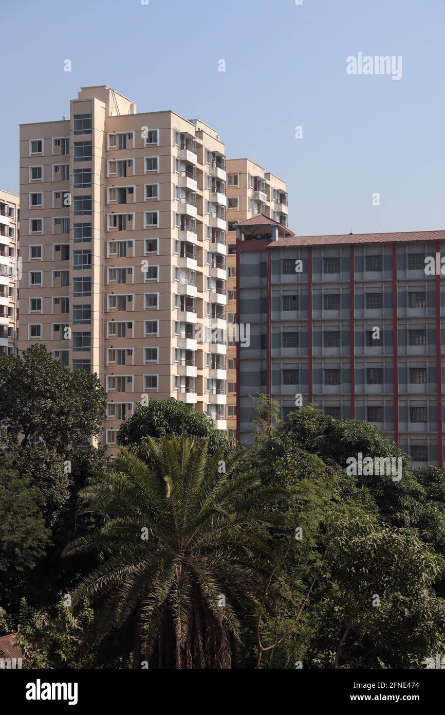 apartment building view for living on city Stock Photo - Alamy